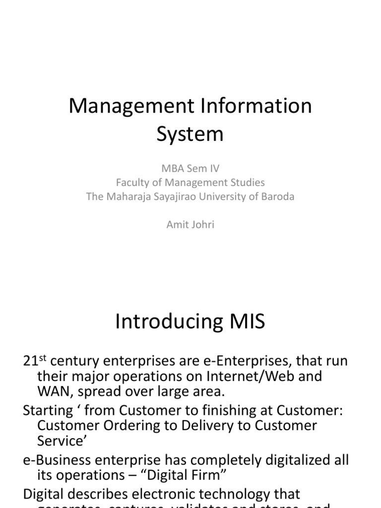 Management Information System | PDF