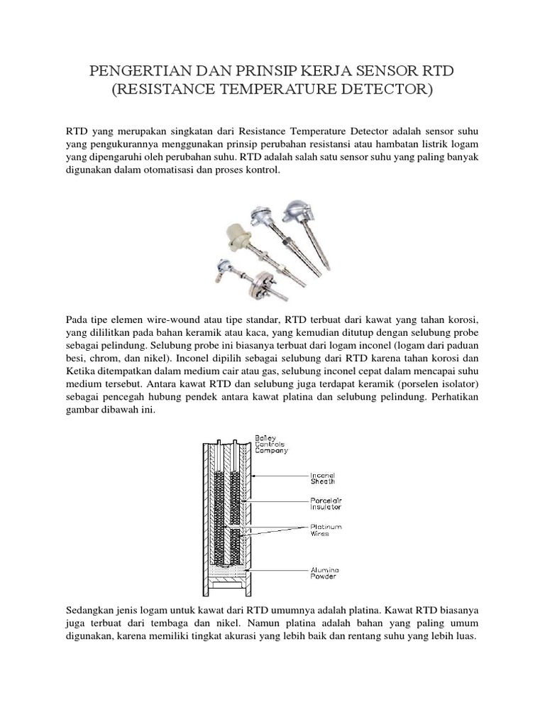 Pengertian Dan Prinsip Kerja Sensor RTD | PDF | Sains & Matematika