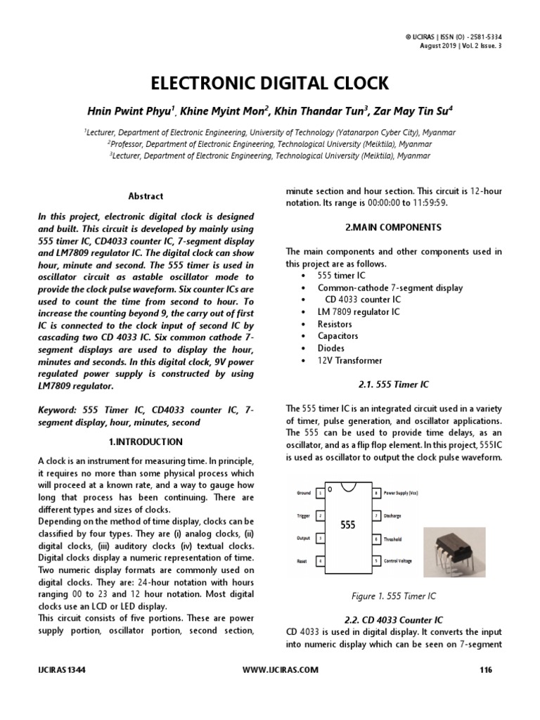 Electronic Digital Clock | PDF