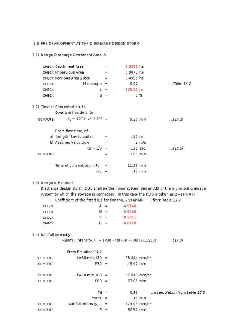 Calculation Pond | PDF