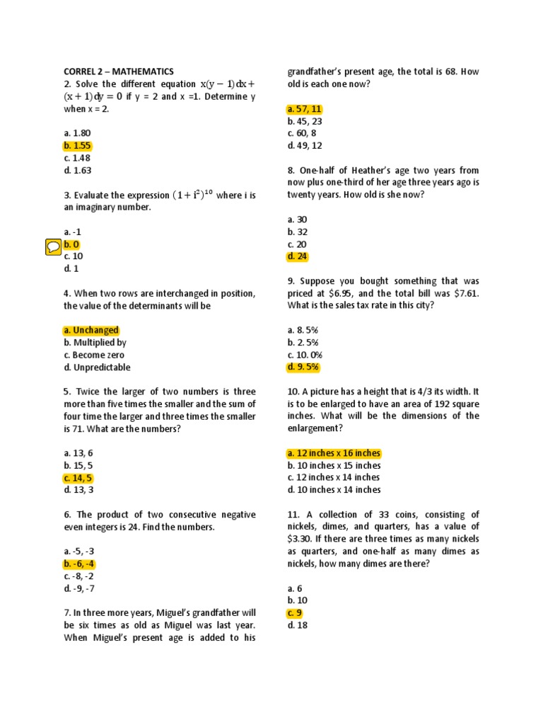 Correl 2 - Math | PDF