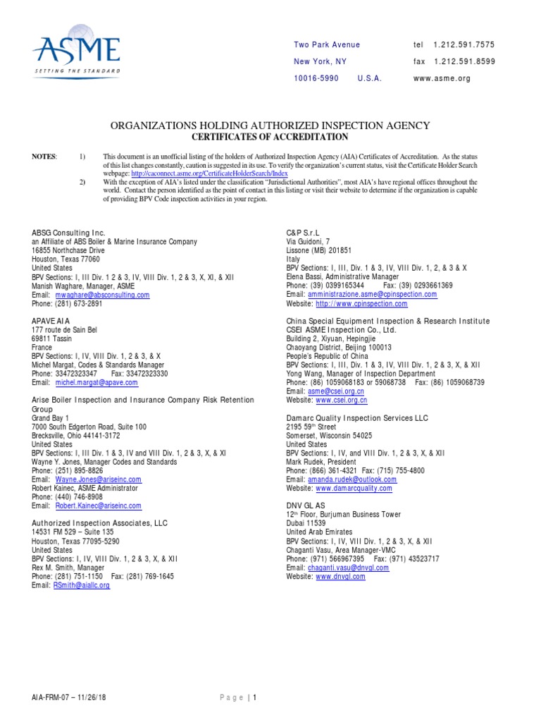 BPV Certification - Additional Information - List of Authorized ...