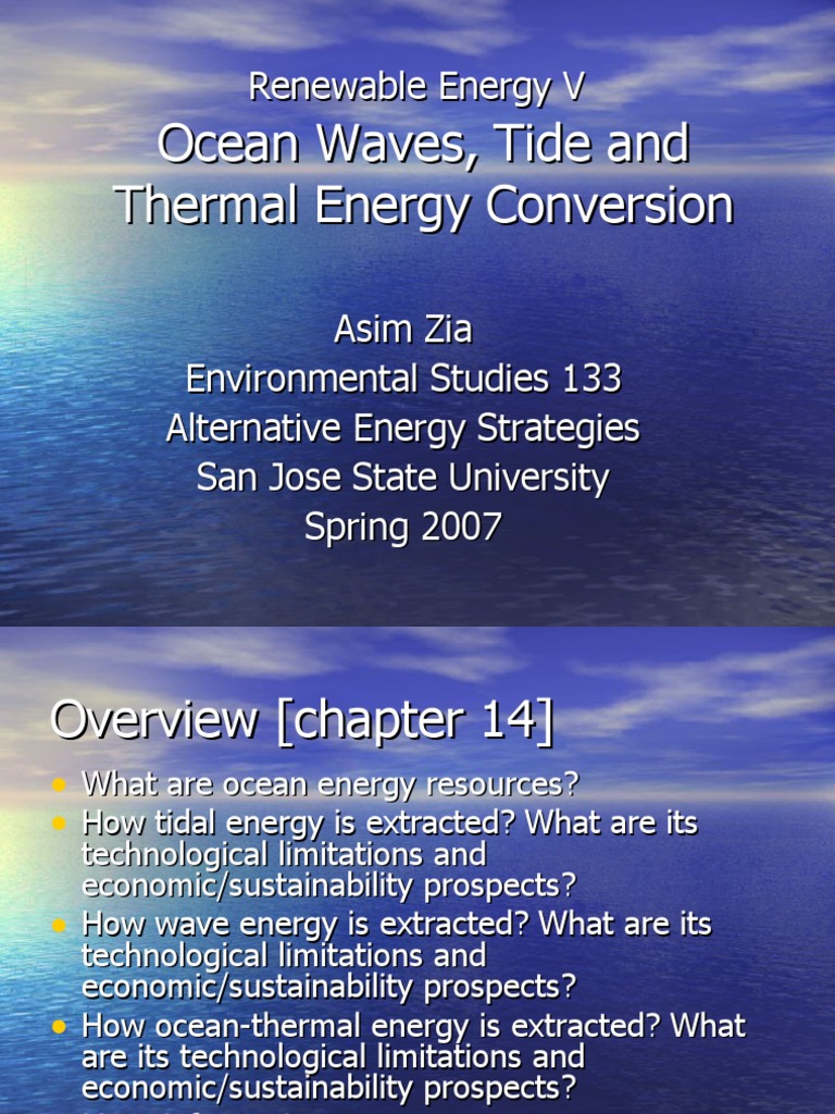 Oceanic Energy - Presentation | PDF | Tide | Sea