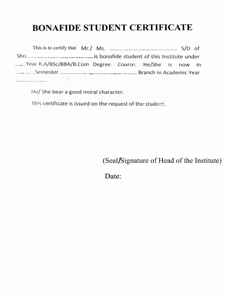 Bonafide Certificate | PDF
