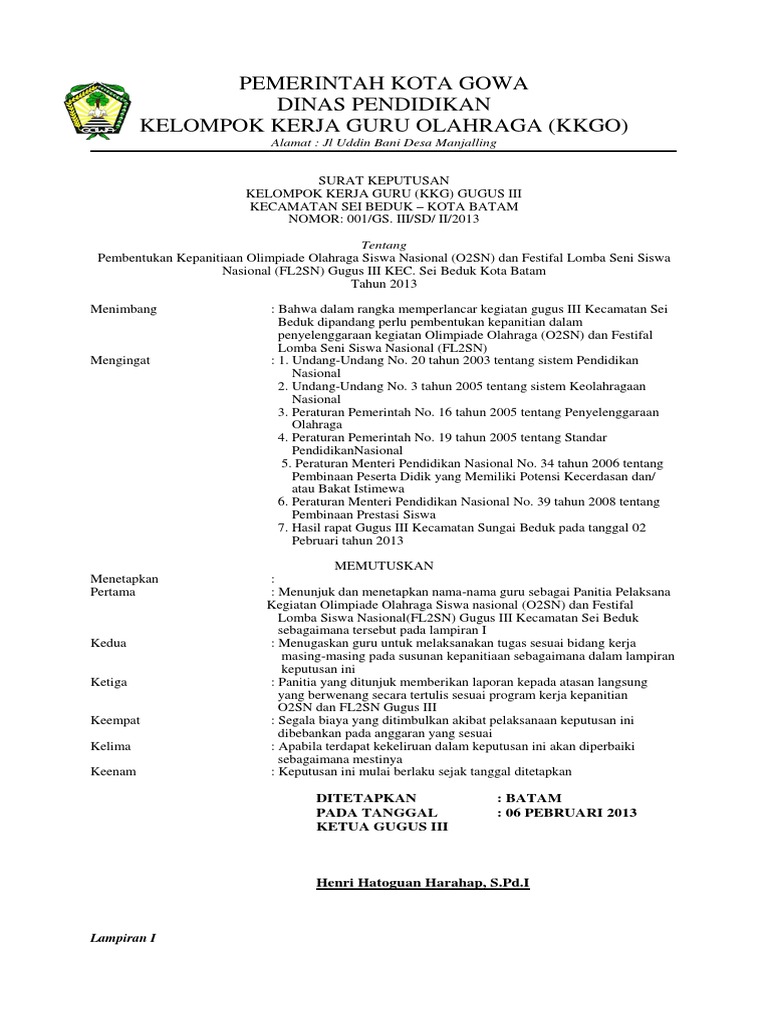 SK Panitia O2sn | PDF