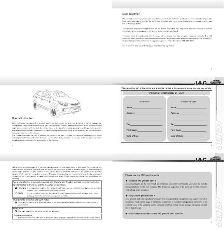 Manual Jac s5 | PDF