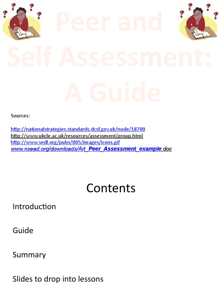 Guide To Peer and Self Assessment | PDF | Communication | Education Theory