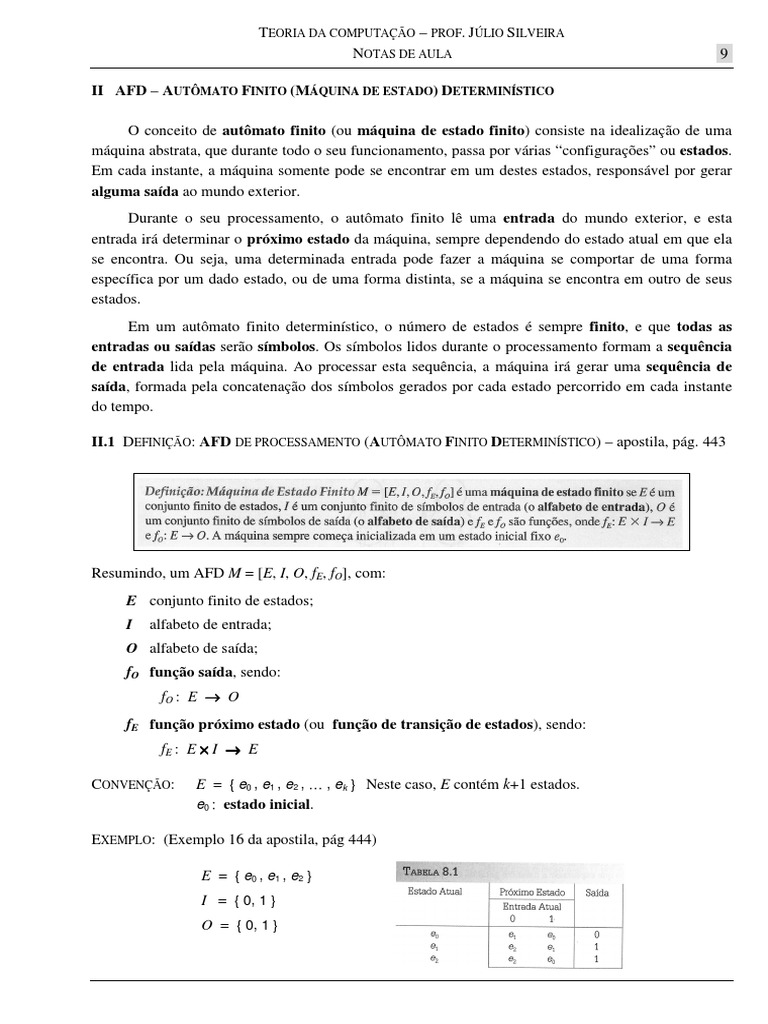 Notas de Aula - Aula 02 - Teoria Da Computação PDF | PDF