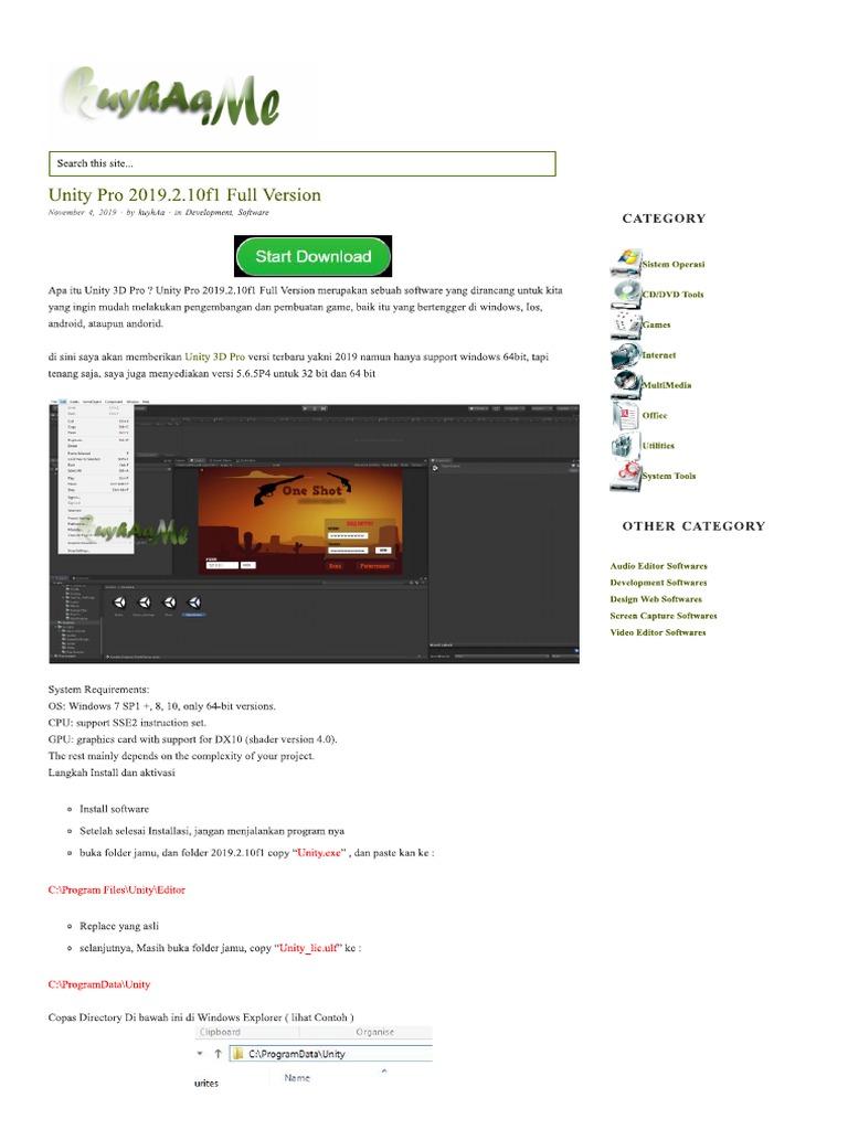 Unity Pro 2019.2.10f1 Full Version - KuyhAa | PDF