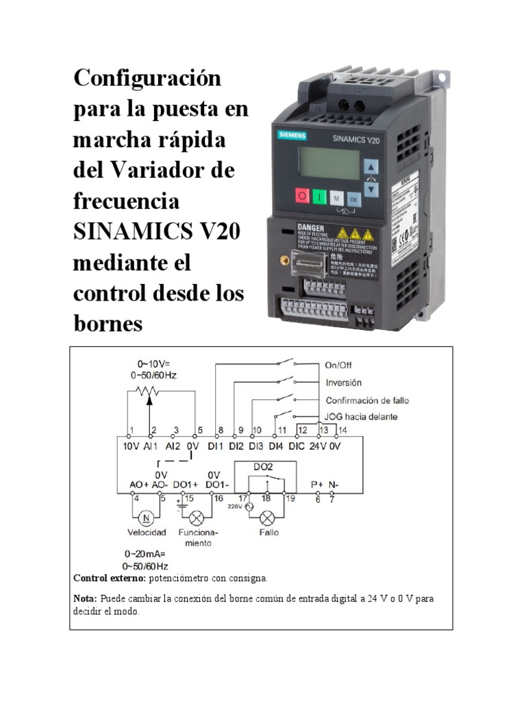 Configuración SINAMICS V20 | PDF