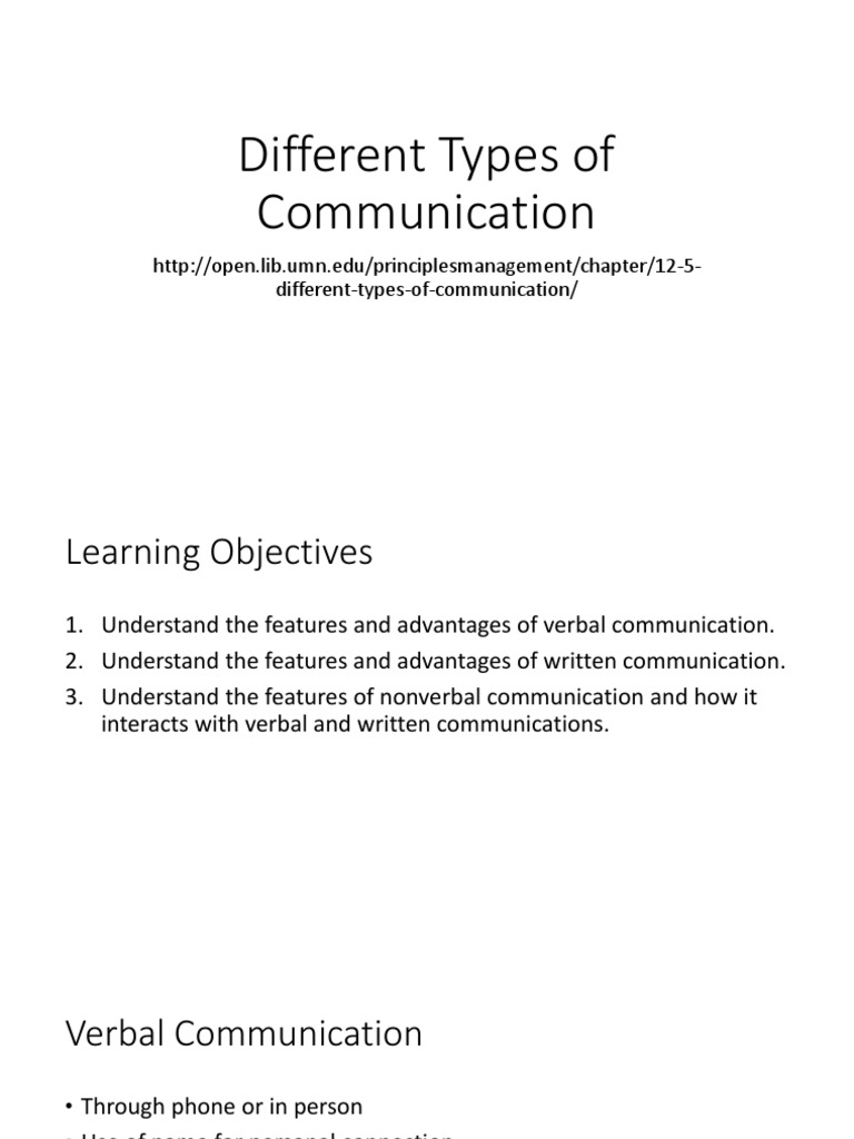 Types of Communication | PDF