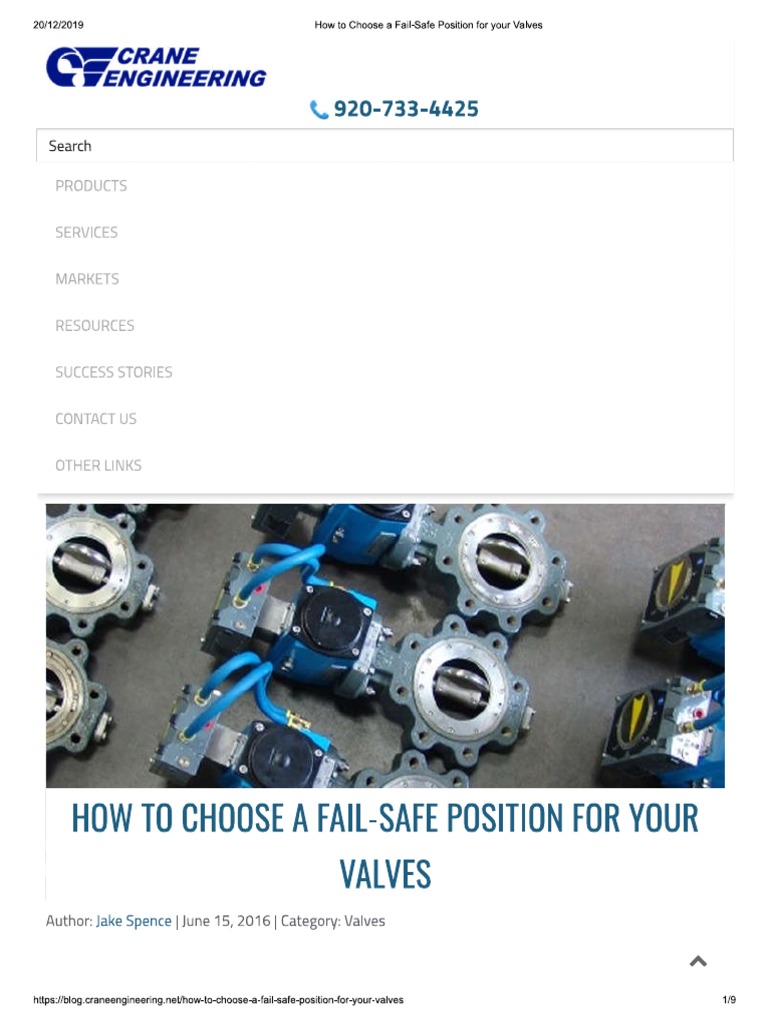How To Choose A Fail-Safe Position For Your Valves | PDF