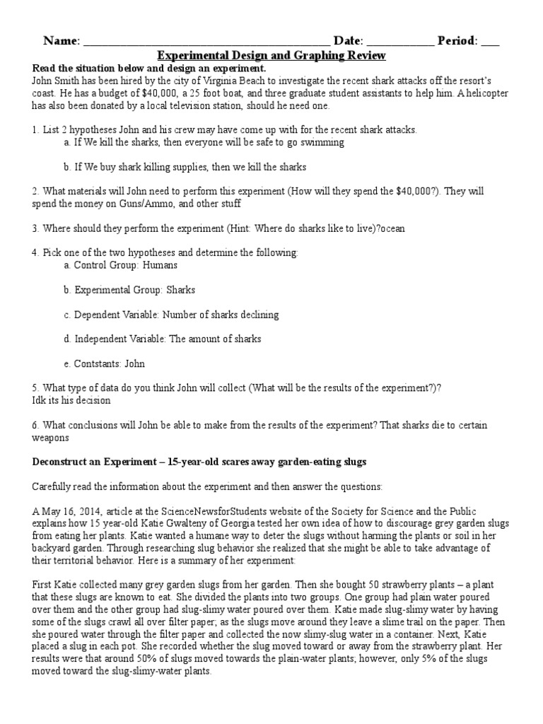 2 - Experimental Design and Graphing Review | PDF