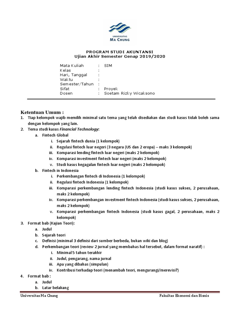 Soal UAS - SIM 2020 PDF | PDF