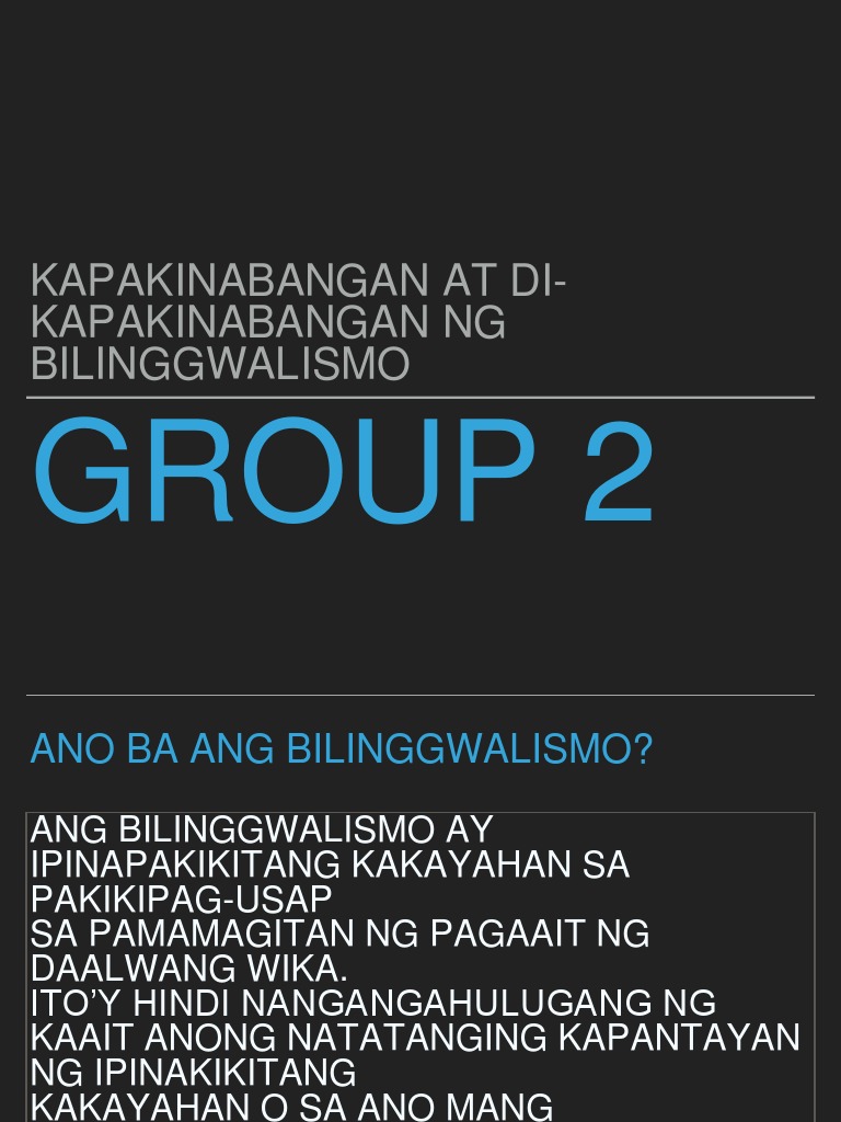 BILINGGWALISMO | PDF