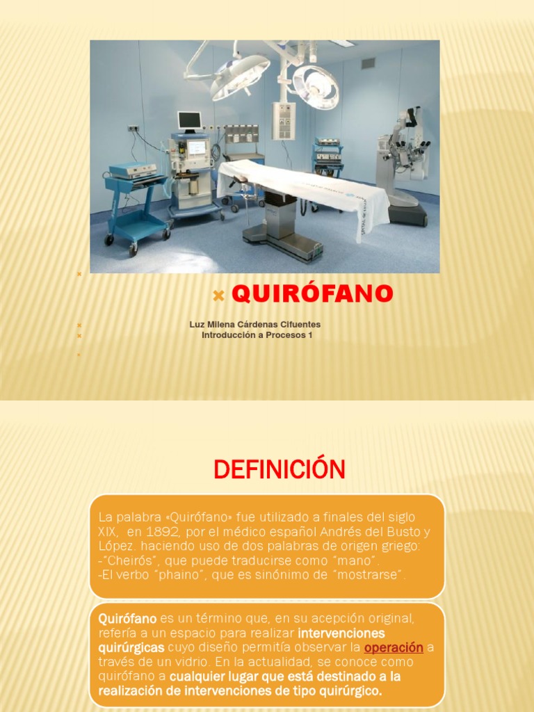 Definición y características del quirófano | PDF | Salud y bienestar ...