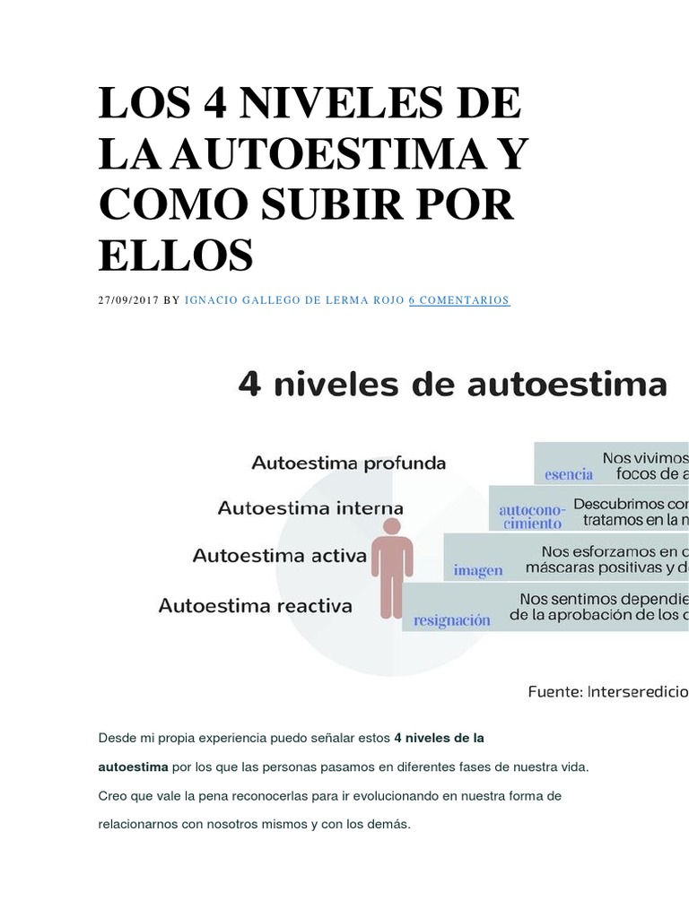 Los 4 Niveles de La Autoestima y Como Subir Por Ellos | PDF ...