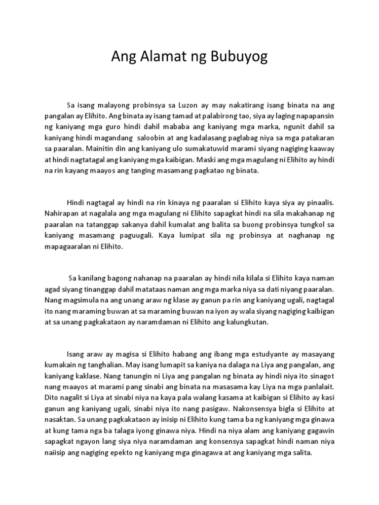 Ang Alamat NG Bubuyog | PDF