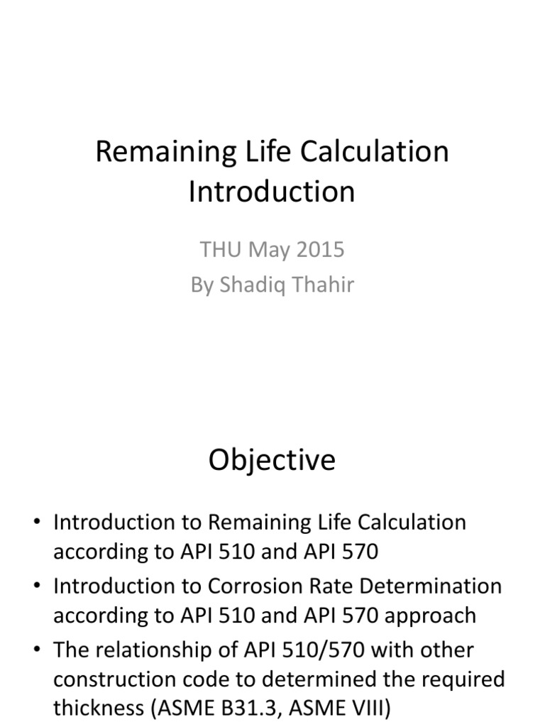 Remaining Life Calculation | PDF