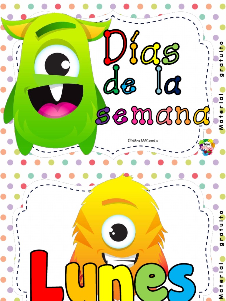 Días de La Semana Monstruos MtraMilCamLu | PDF