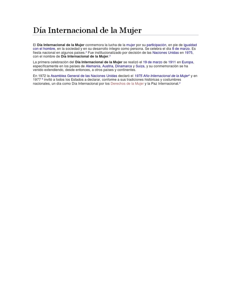 Día Internacional de La Mujer | PDF