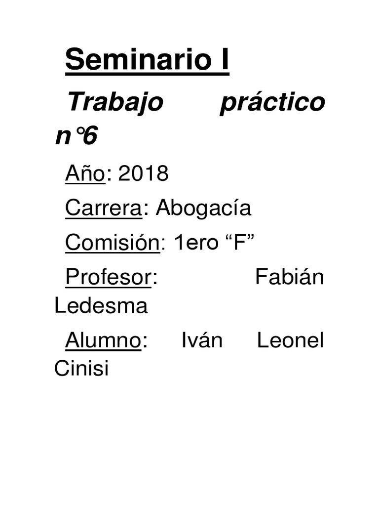 Seminario I TP 6 Ledesma | PDF