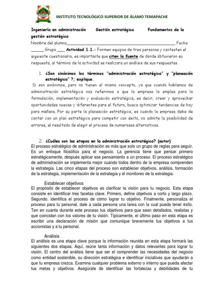 1.1 ACTIVIDAD. Cuestionario Conceptos Basicos | PDF