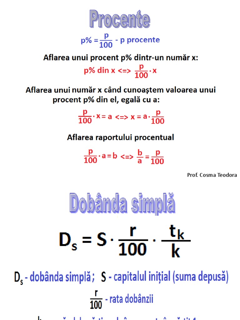 Elemente de Calcul Financiar Procente Dobanzi Tva | PDF