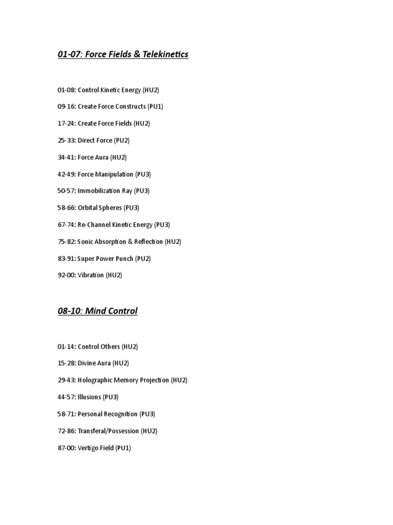 Major Super Powers 1 | PDF