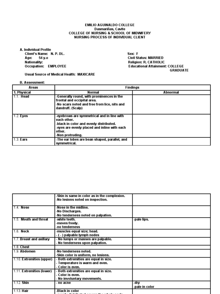 Nursing Physical Assessment | PDF | Human Anatomy | Nervous System