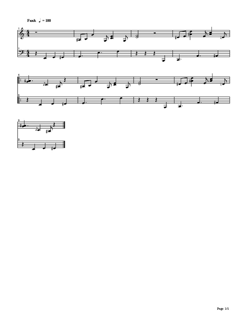 Funk Music Sheet Notation | PDF