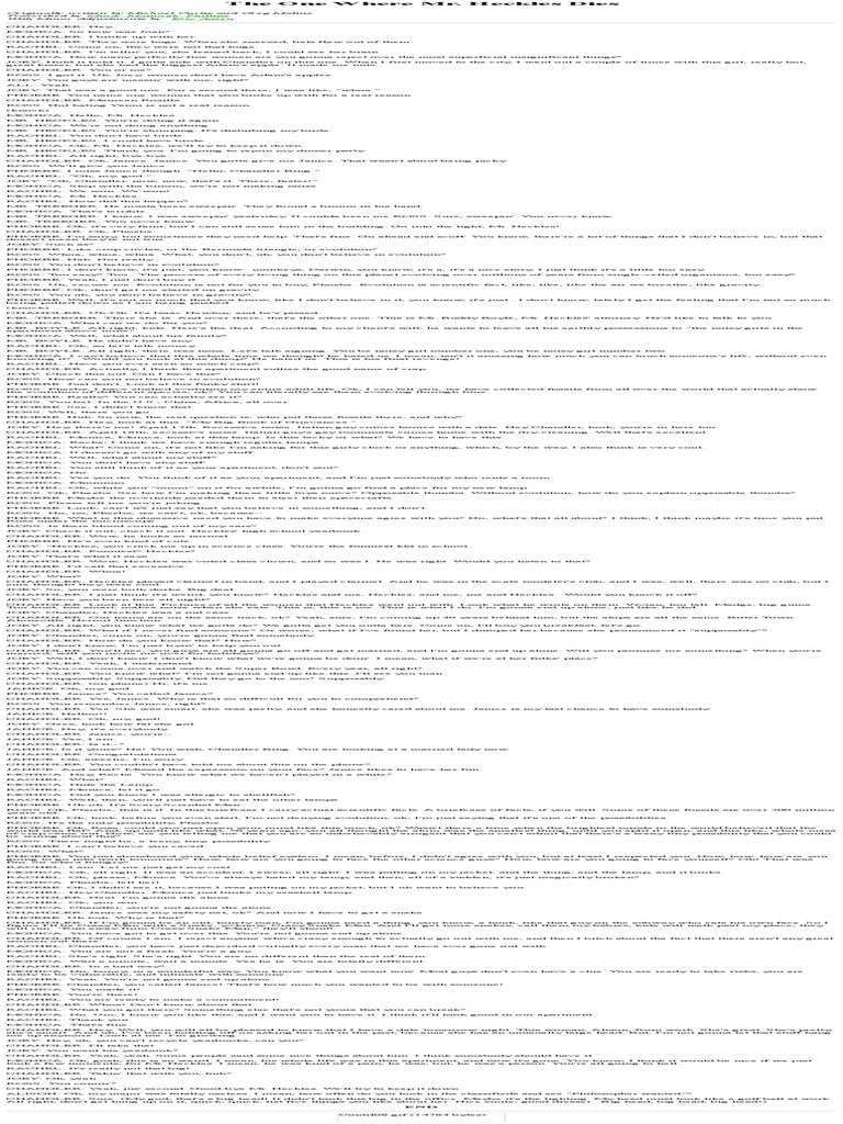 Friends Script s02 E01 | PDF