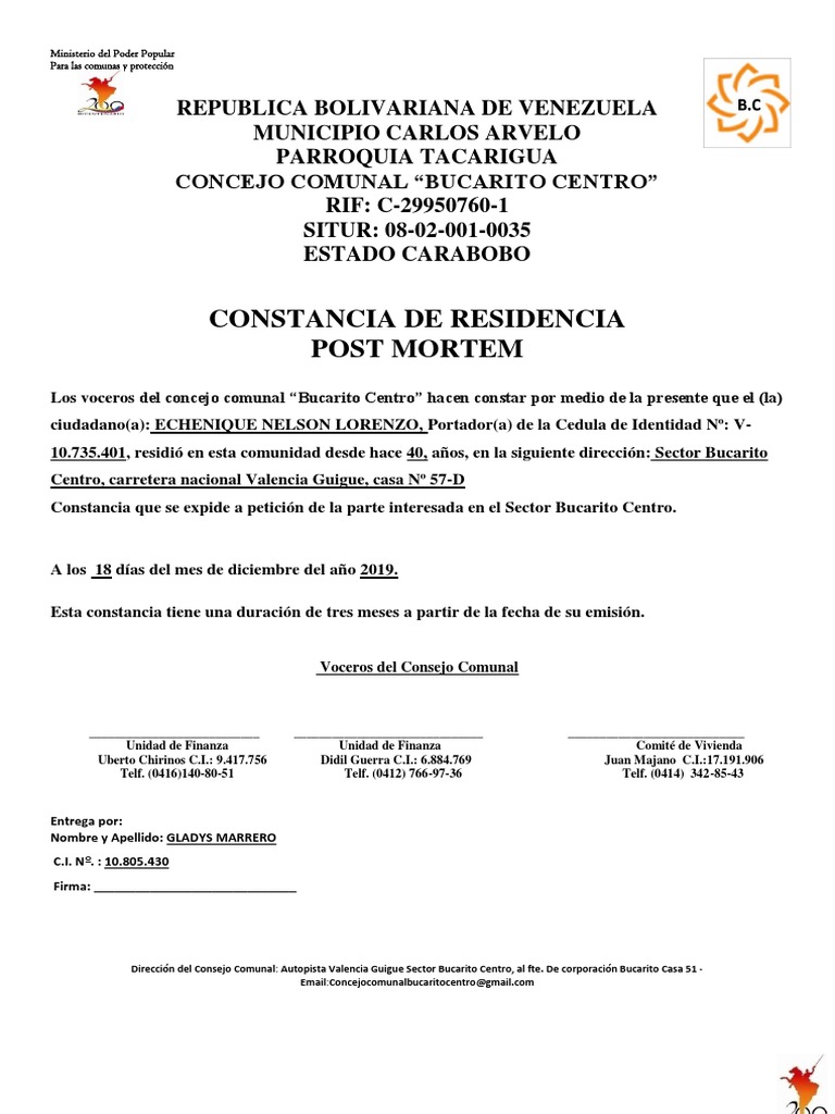 Carta Post Mortem | PDF