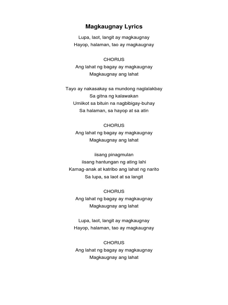 Magkaugnay Lyrics | PDF
