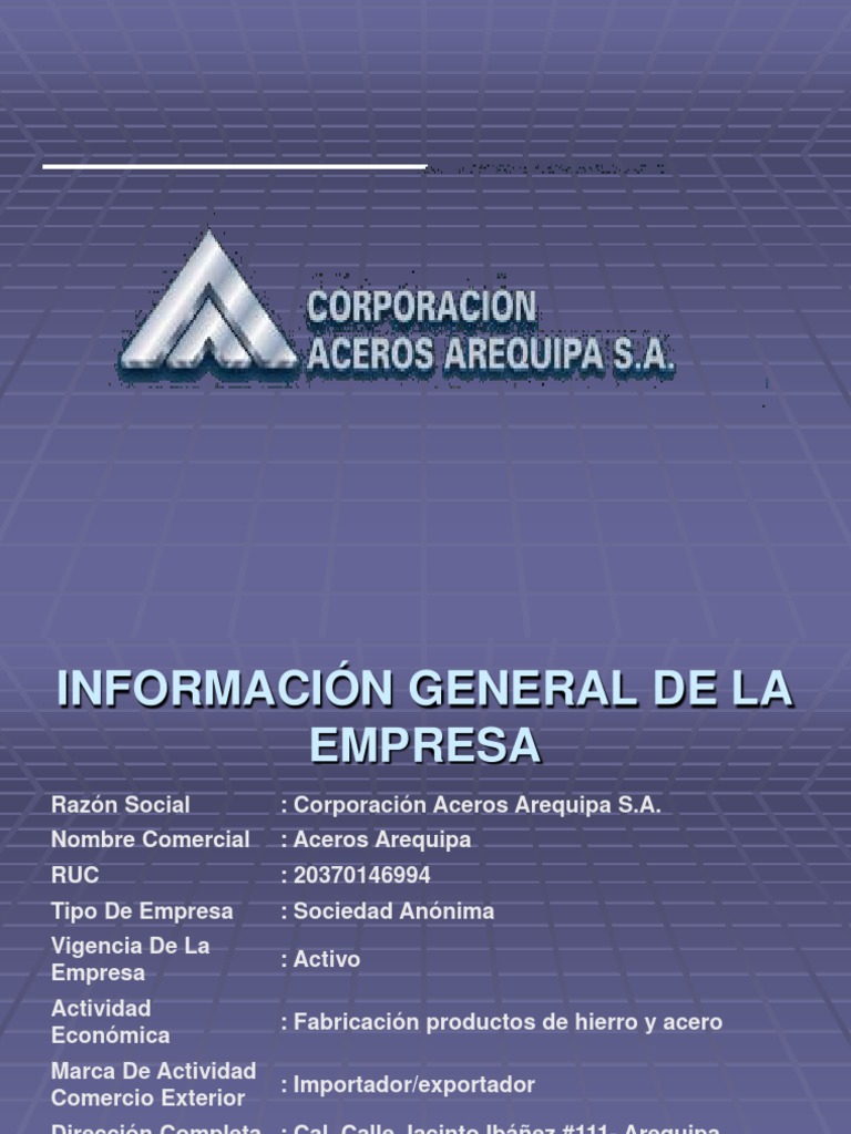 Corporacion Aceros Arequipa | PDF