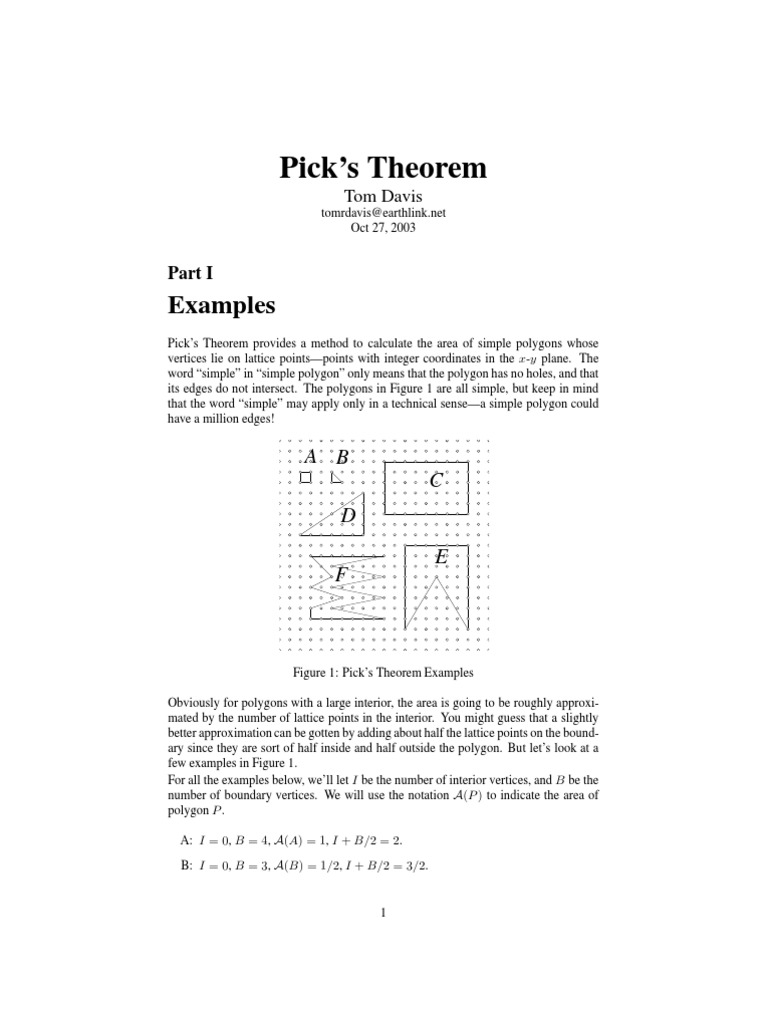 Picks Theorem | PDF | Area | Triangle