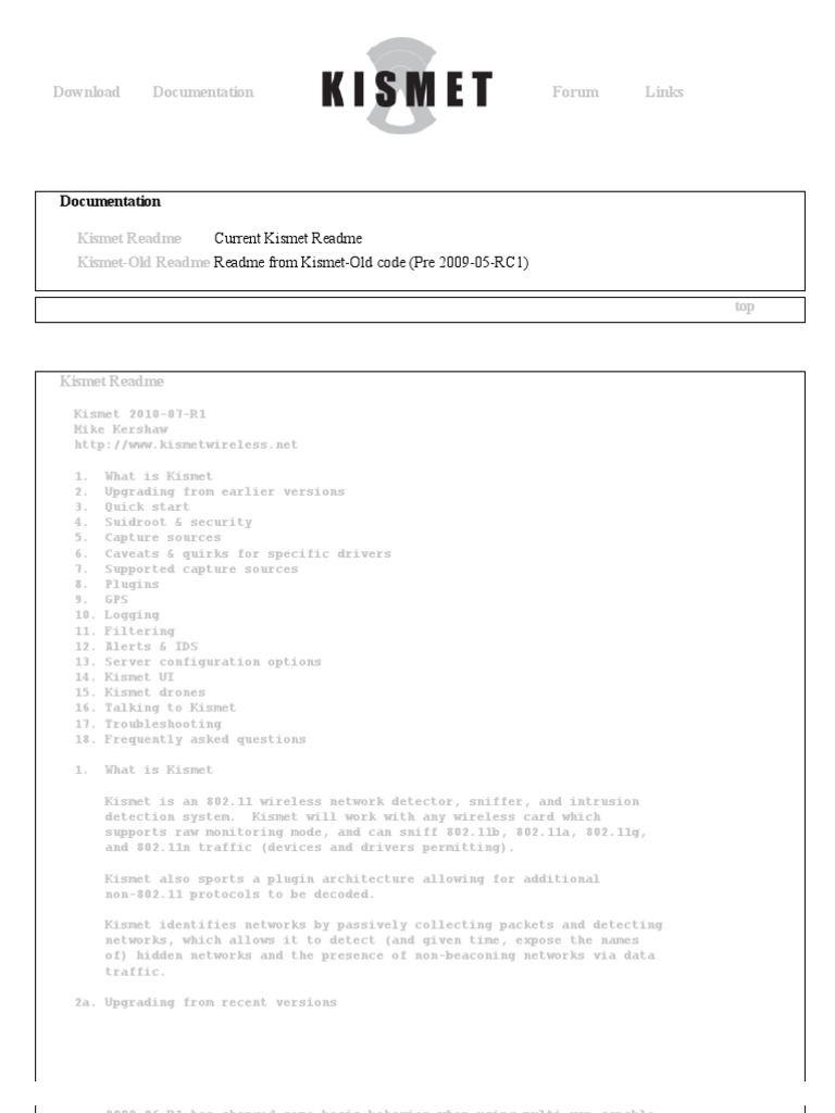 Kismet Wireless Sniffer Overview | PDF | Device Driver | Denial Of ...