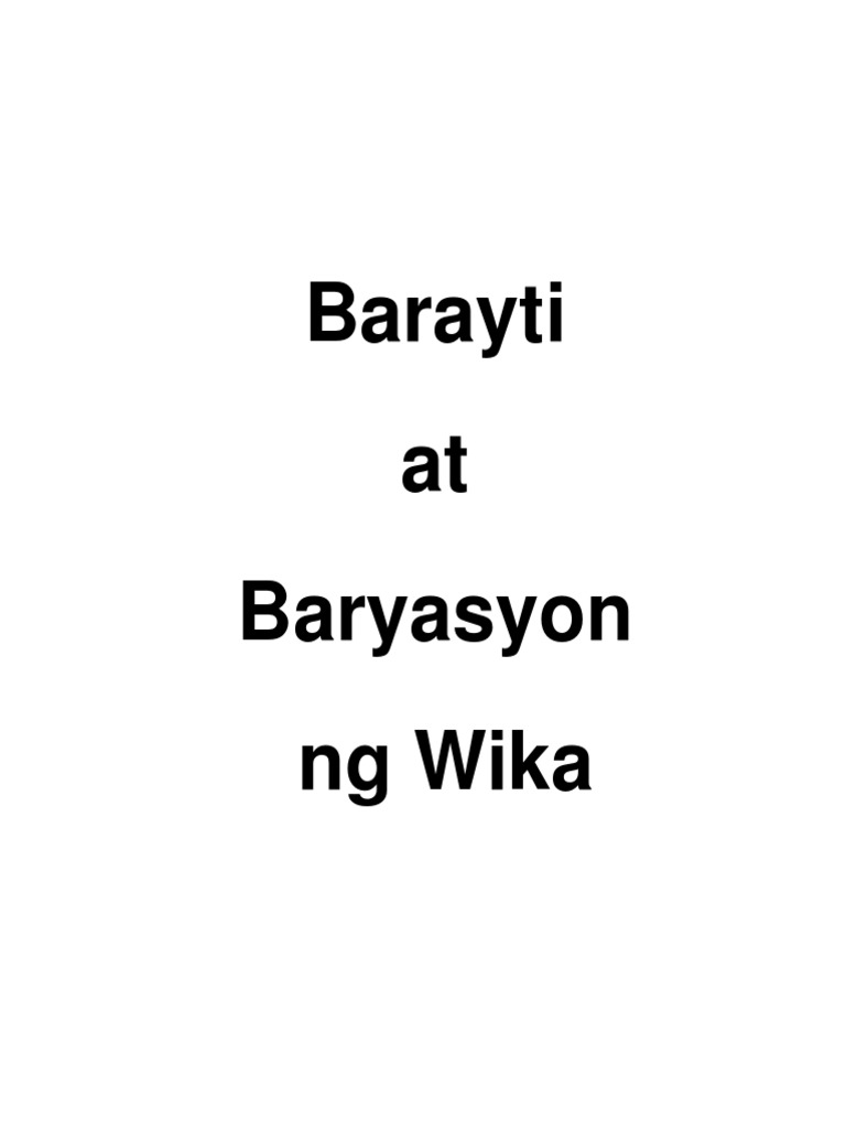 Barayti Handouts Final | PDF