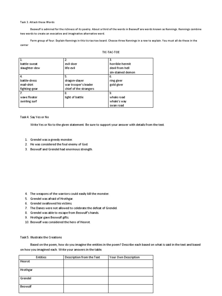 BEOWULF Activities | PDF