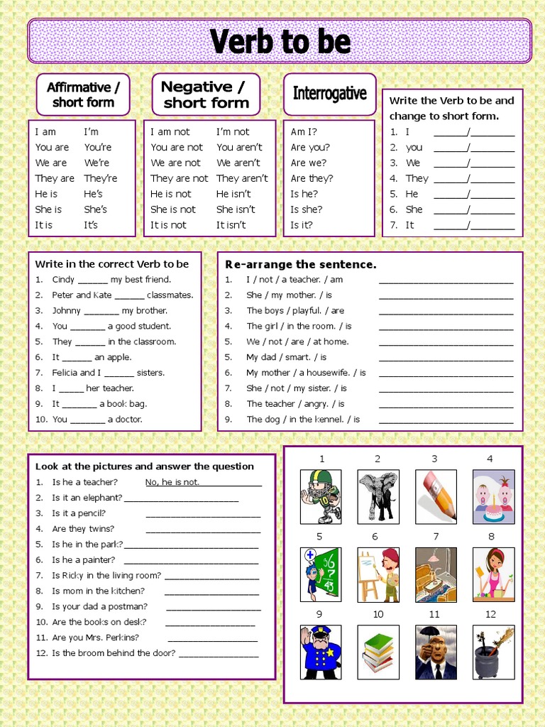 Verb To Be Grammar Drills - 803 | PDF | Language Arts & Discipline