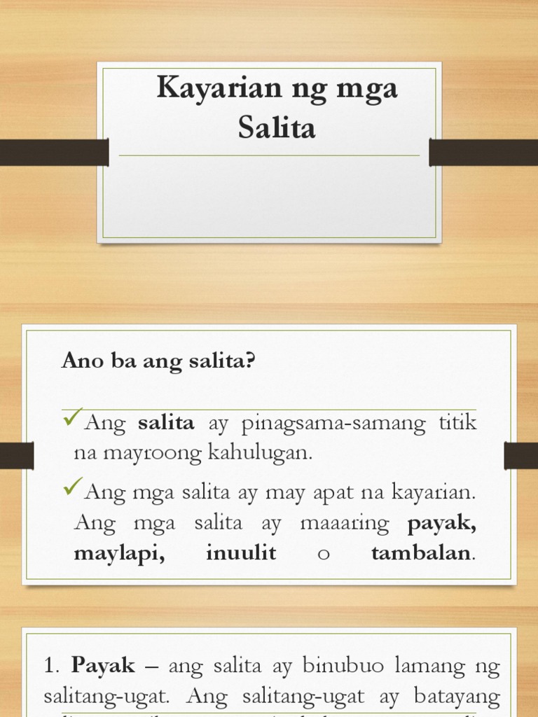 Kayarian NG Mga Salita | PDF