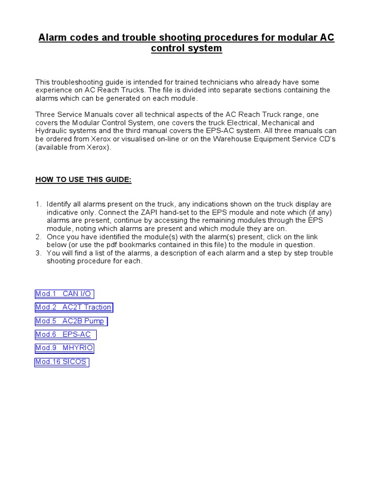 Reach Fault Codes PDF | PDF