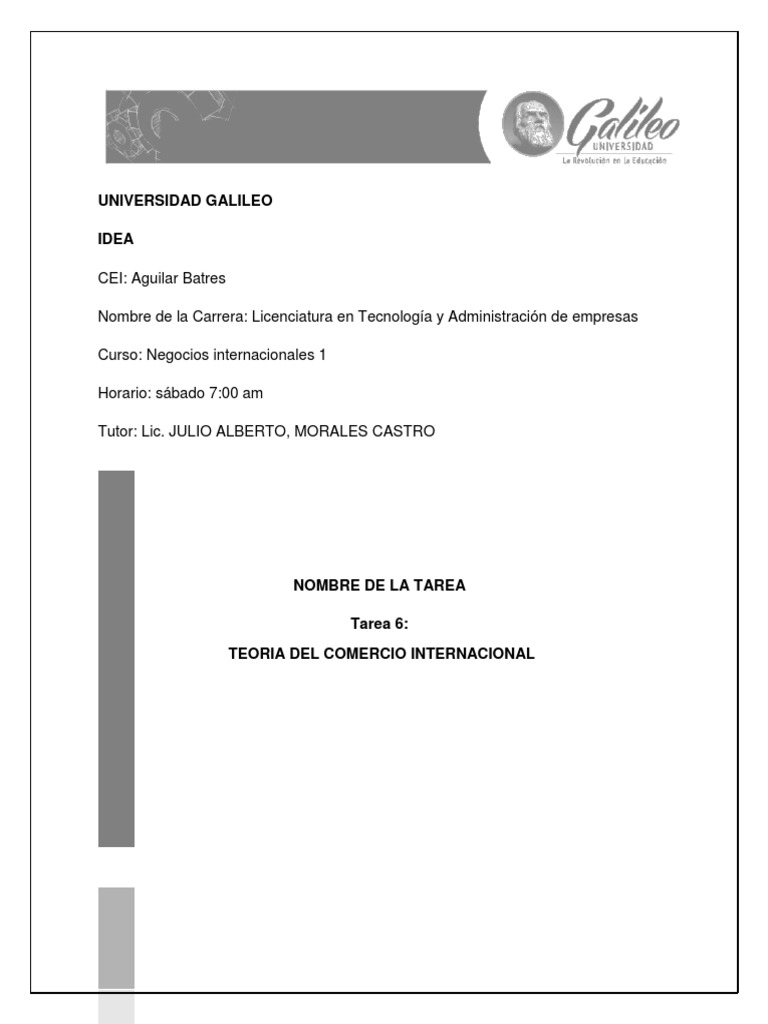 Tarea 6 Negocios Internacionales 333333 | PDF | Crecimiento personal y profesional | Negocios
