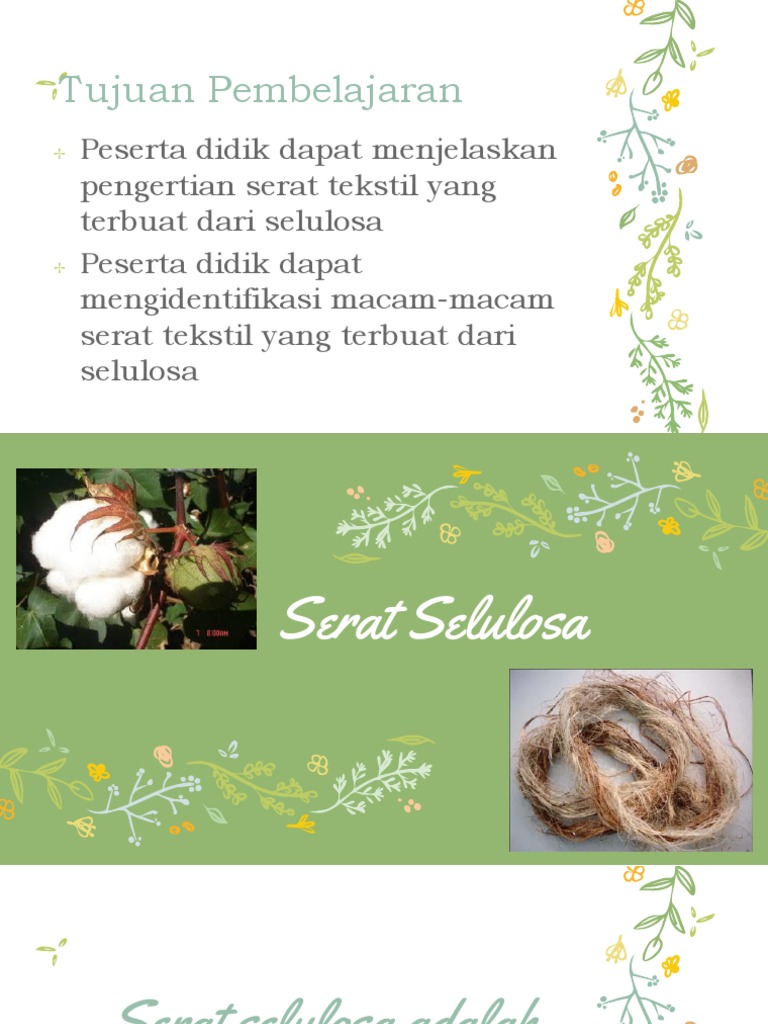Jenis-jenis Serat Selulosa dalam Tekstil | PDF