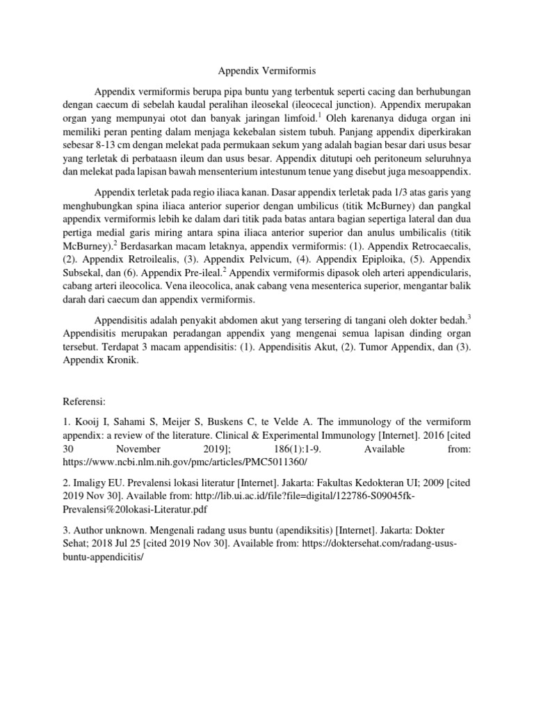 Identitas Anatomi - Rejoel Mangasa Siagian - 2019 - Appendix Vermiformis | PDF