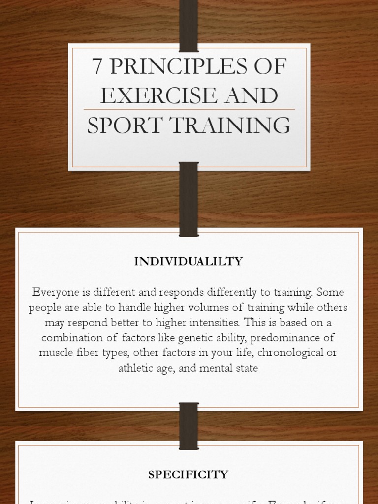 7 Principles of Exercise and Sport Training | PDF