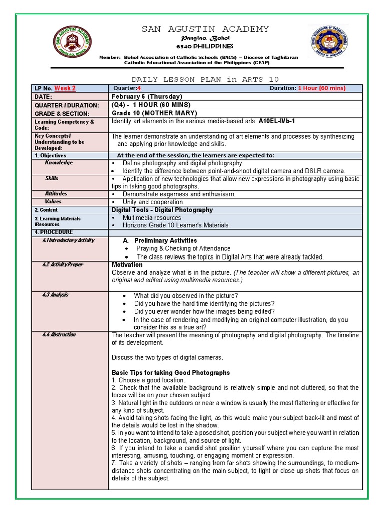 Lesson Plan Art 10 Digital | PDF