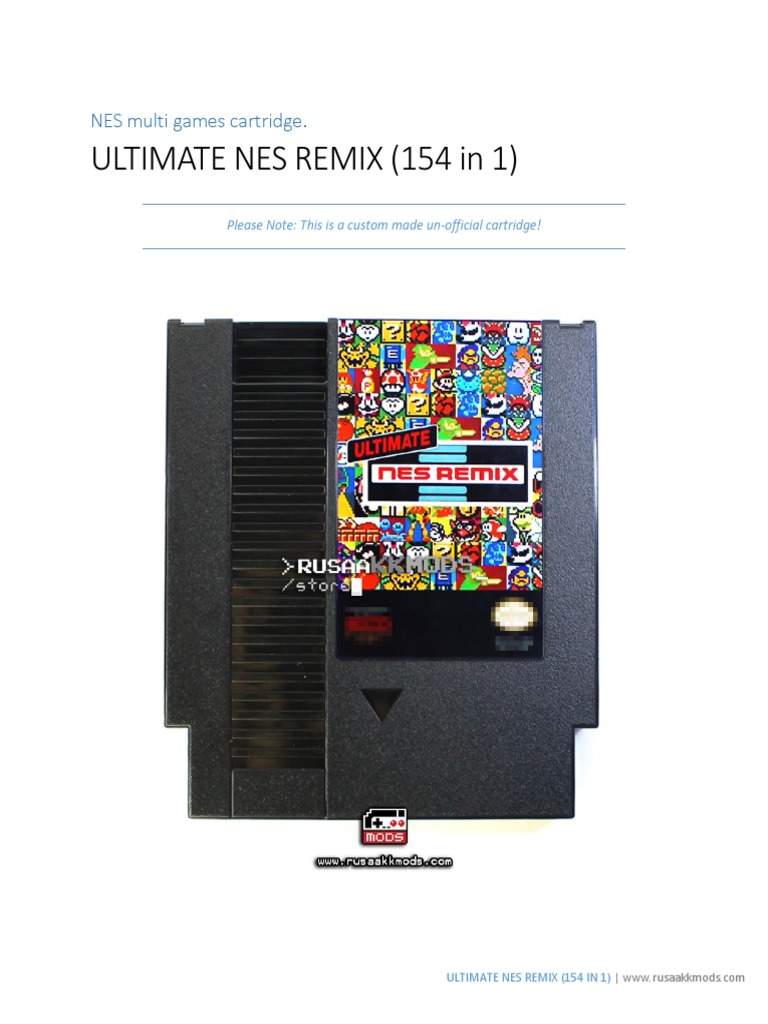 Ultimate NES Remix: 154 Games List | PDF | Video Game Consoles | Works