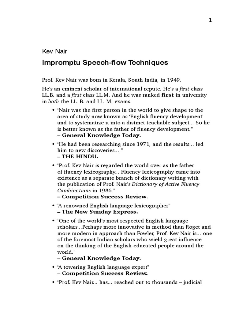 08-Book08 Impromptu Speech-Flow Techniques - Unlocked | PDF | Clause ...