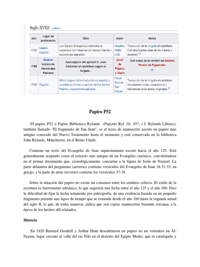 El Fragmento de San Juan: Papiro P52 | PDF | Textos Religiosos | Biblia